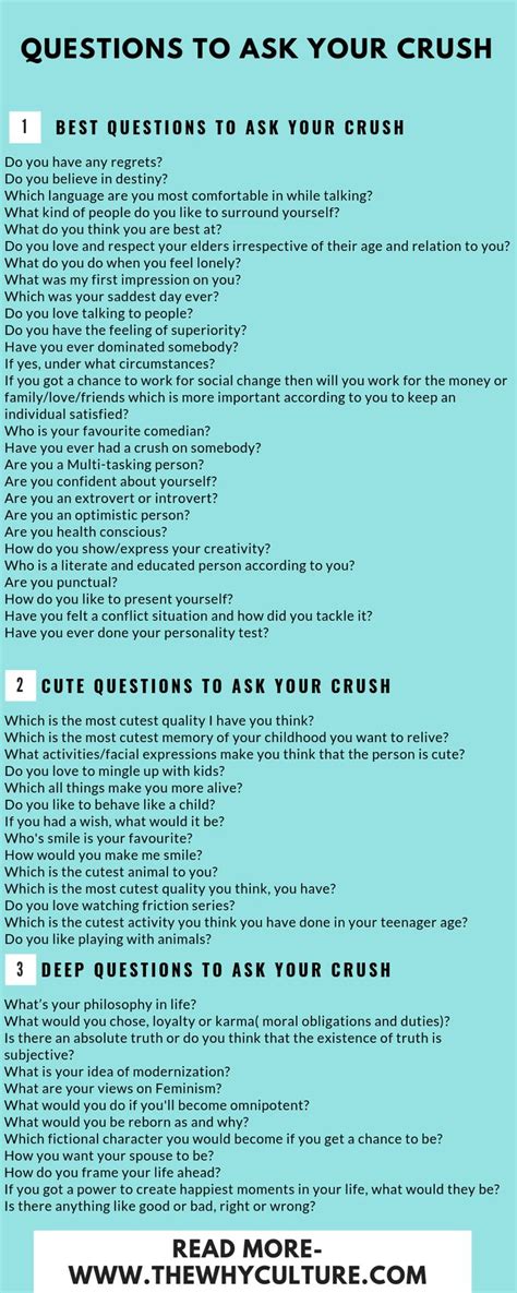 100 New And Interesting Questions To Ask Your Crush TheWhyCulture
