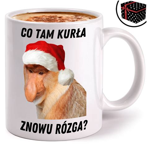 KUBEK NOSACZ JANUSZ ŚMIESZNY SOMSIAD SZYMPANS PREZENT 330 ml Kubek