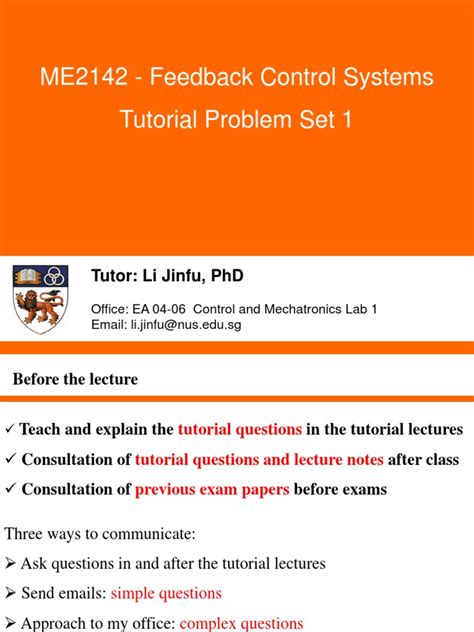 tutorial 1 pdf control theory laplace transform