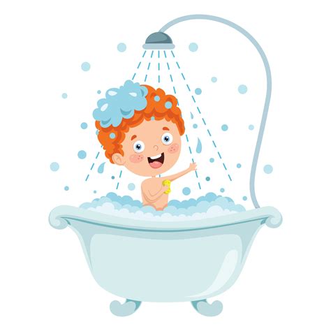 petit enfant drôle prenant son bain 2710614 Art vectoriel chez Vecteezy