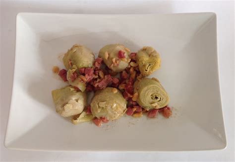 Alcachofas con jamón y frutos secos Cocina fácil de Karmen