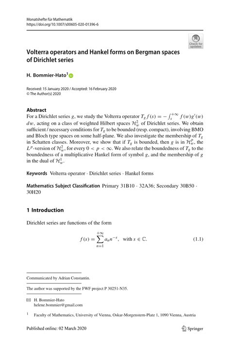 pdf volterra operators and hankel forms on bergman spaces of dirichlet series