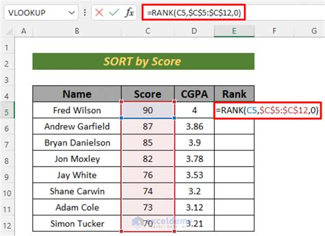 ranking data in excel with sorting 3 quick methods