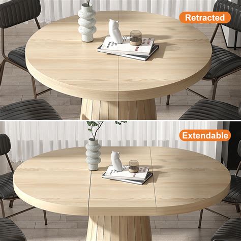 39 55 Extendable Dining Table For 6 Seater Natural Oval Round Table