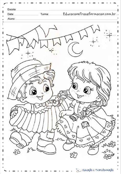 Atividade Festa Junina Para Colorir BRAINCP