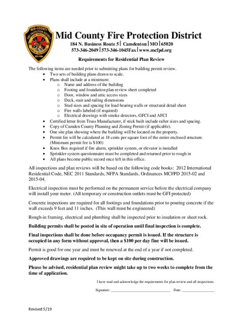 Fillable Online Mid County Fire Protection District Fire Department