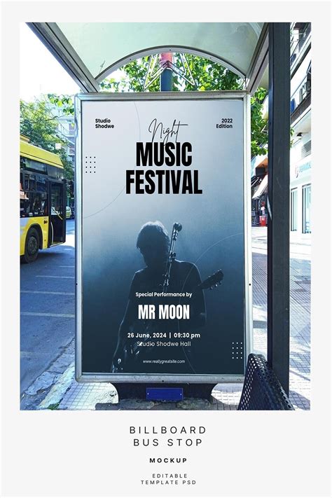 Billboard Bus Stop Mock Up PSD Template