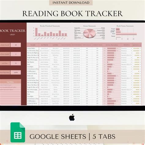 Ultimate Reading Spreadsheet Google Sheets Template Etsy