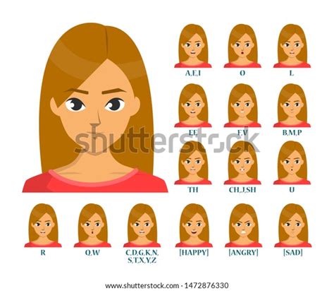 Mouth Animation Vector Isolated Lip Movement Stock Vector Royalty Free