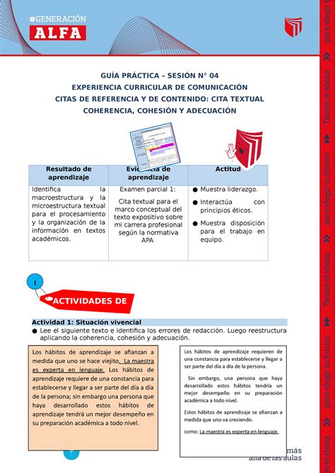GUÍA Práctica S4 GUÍA PRÁCTICA SESIÓN N 04 EXPERIENCIA CURRICULAR