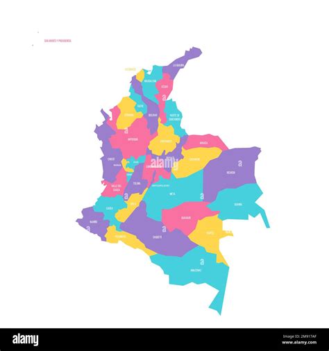 Colombia Mapa Pol Tico De Las Divisiones Administrativas