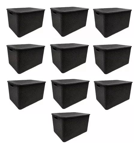 Kit 10 Caixas Organizadoras Rattan C Tampa 7 Litros Frete grátis