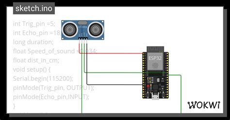 Ultrasonic Sensor Wokwi Esp32 Stm32 Arduino Simulator
