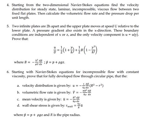 Solved Starting From The Two Dimensional Navier Stokes Chegg
