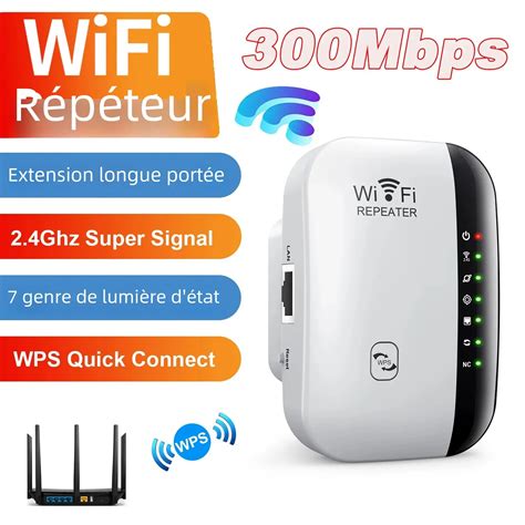 R P Teur WiFi Sans Fil Pour PC 300Mbps Extension WiFi Amplificateur