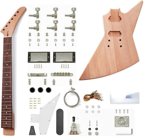 Kit de guitarra eléctrica de bricolaje sin terminar diapasón de