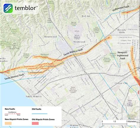 Santa Monica Fault Map California Fault Map Temblor Net