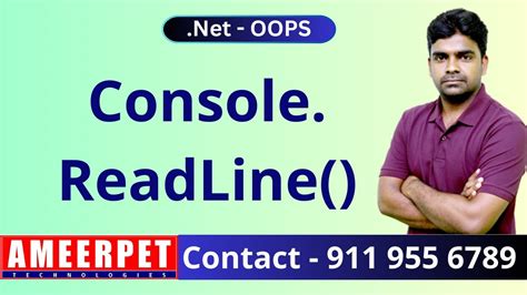 Console Readline C Net Ameerpet Technologies By Srinivas Youtube