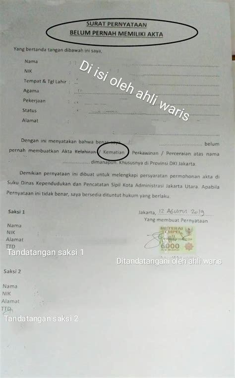 Detail Contoh Surat Kuasa Akta Kematian Koleksi Nomer 48