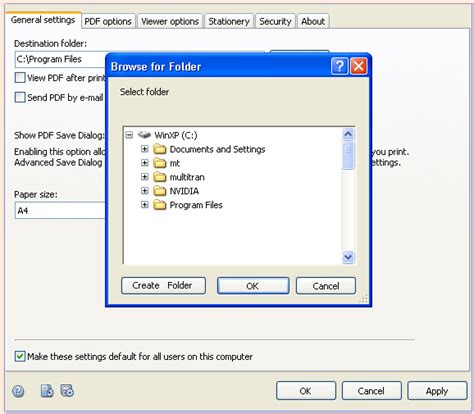 reasoft pdf printer destination folder