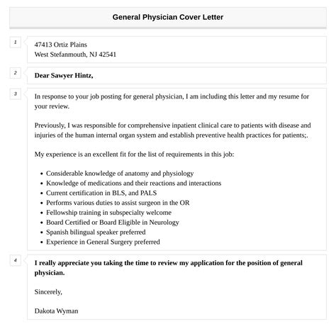 General Physician Cover Letter Velvet Jobs