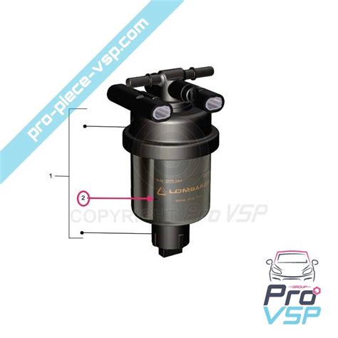 Filtre à gasoil adaptable voiture sans permis moteur Lombardini DCI