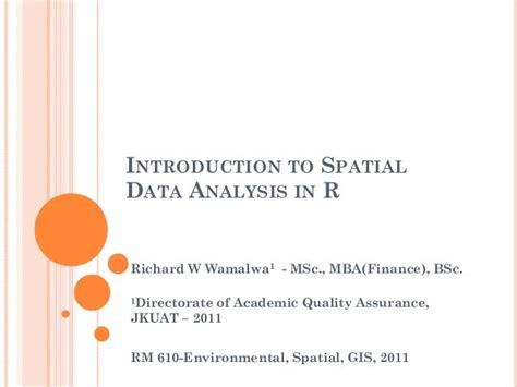 introduction to spatial data analysis in r