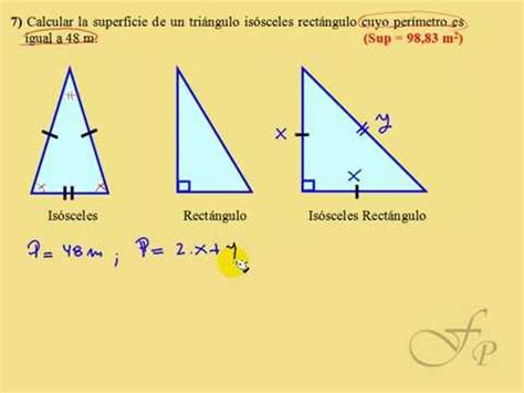 Triángulo Isósceles Rectángulo Dado el perímetro hallar su área YouTube