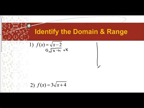 lesson 7 3 domain and range of square root functions youtube