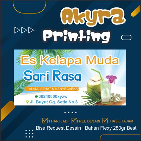 Jual Cetak Spanduk Es Kelapa Muda Banner Es Kelapa Spanduk Bisa Request