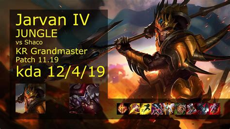 Jarvan Iv Jungle Vs Shaco Kr Grandmaster Patch Gameplay