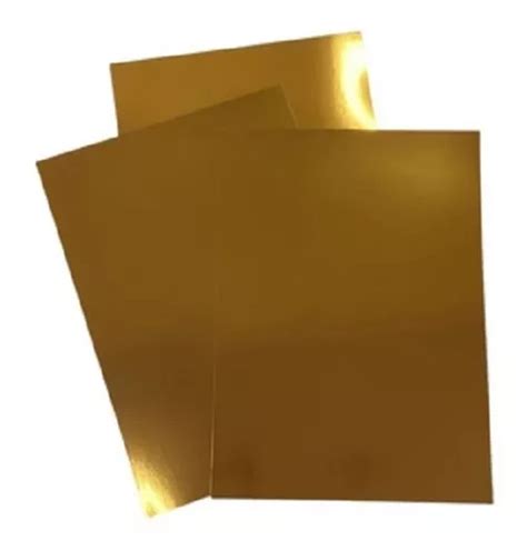 Papel Laminado Lamicote Ouro Velho A Face G Folhas Cor Dourado