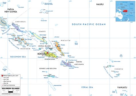 Large Size Political Map Of The Solomon Islands Worldometer 17464 The