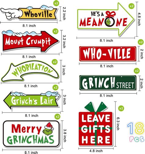 Pcs Grinchs Ornaments For Christmas Tree Grinchs Tree Decor Whoville