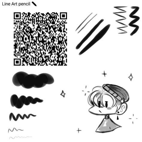 Line Art Pencil QR Code Brush Ibis Paint X Art Pens Paint Brush