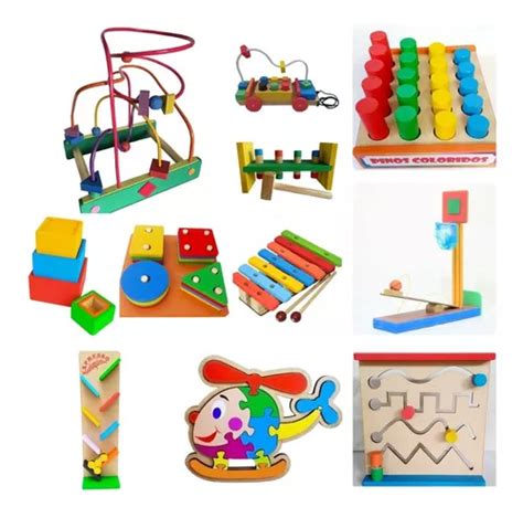 Kit Especial Brinquedos Pedag Gicos De Madeira