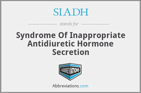 SIADH Syndrome Of Inappropriate Antidiuretic Hormone Secretion