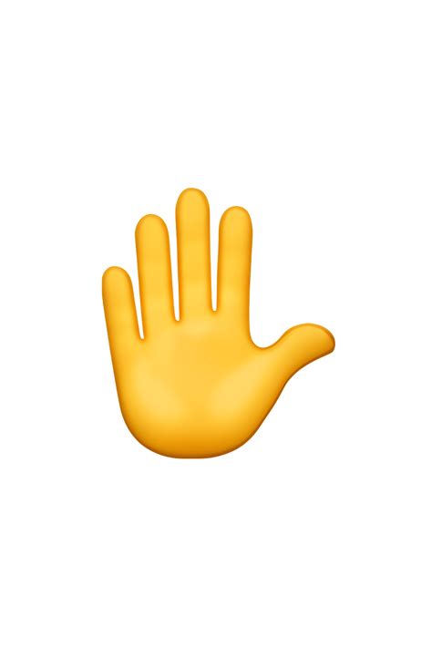 The Raised Hand Emoji Depicts A Single Hand With All Fingers And The