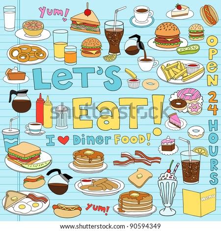 Set Cute Food Doodle Vectores En Stock 347502155 Shutterstock