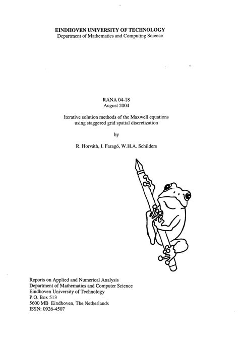 pdf iterative solution methods of the maxwell equations using staggered grid spatial