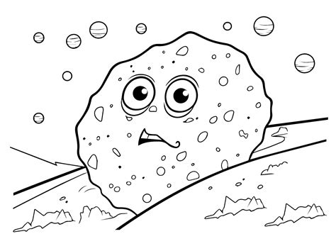 Asteroid Funny Coloring Page Free Printable Coloring Pages