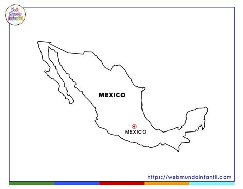 Mapas de México para colorear con y sin nombres para imprimir