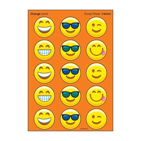 Calcomanías caritas emoji aroma naranja Stickers T83433