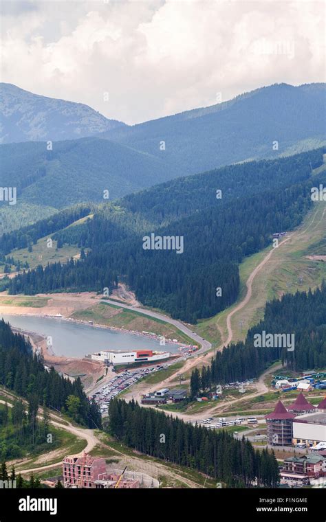 Summer Landscape Bukovel Ski Resort From Top Stock Photo Alamy