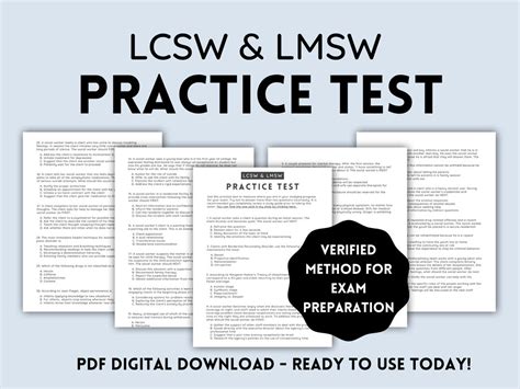 LCSW LMSW Exam Practice Test Study Guide Tool To Ace Your Etsy