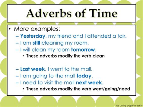Vibrar Típicamente espacio adverb of time examples Armada bronce Montgomery
