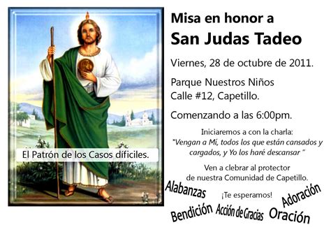 San Antonio On Line Misa En Honor A San Judas Tadeo
