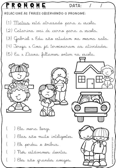 ATIVIDADES SOBRE PRONOMES Criar Recriar Ensinar