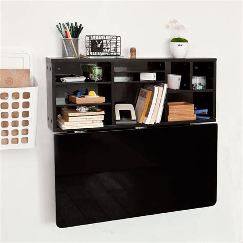 SoBuy FWT07 Sch Table murale rabattable avec étagère intégrée Armoire
