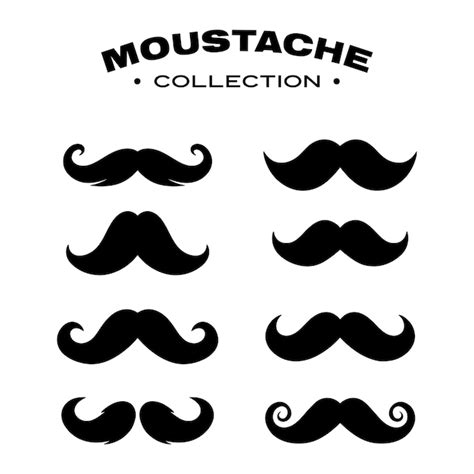 Conjunto De Vector De Bigote Sobre Fondo Blanco Vector Premium